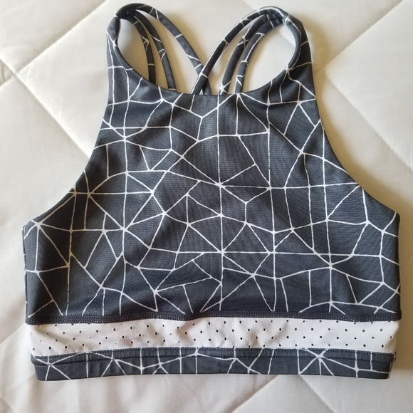 Zella | Tops | Zella Gray Perforated Strappy Sports Bra Medium | Poshmark